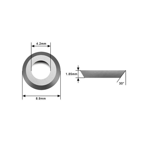 Ci5 NR Woodturning Negative Rake 8.9mm Round Carbide Cutter for EWT Fi ...